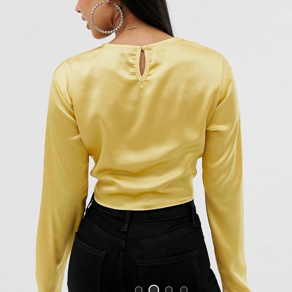 Missguided | Tops | Missguided Petite Satin Long Sleeve Crop Top | Poshmark